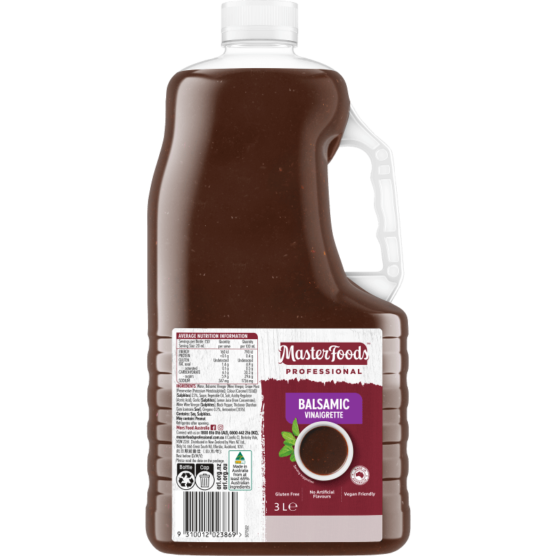 MasterFoods Professional Gluten Free Balsamic Vinaigrette Dressing 3L ...