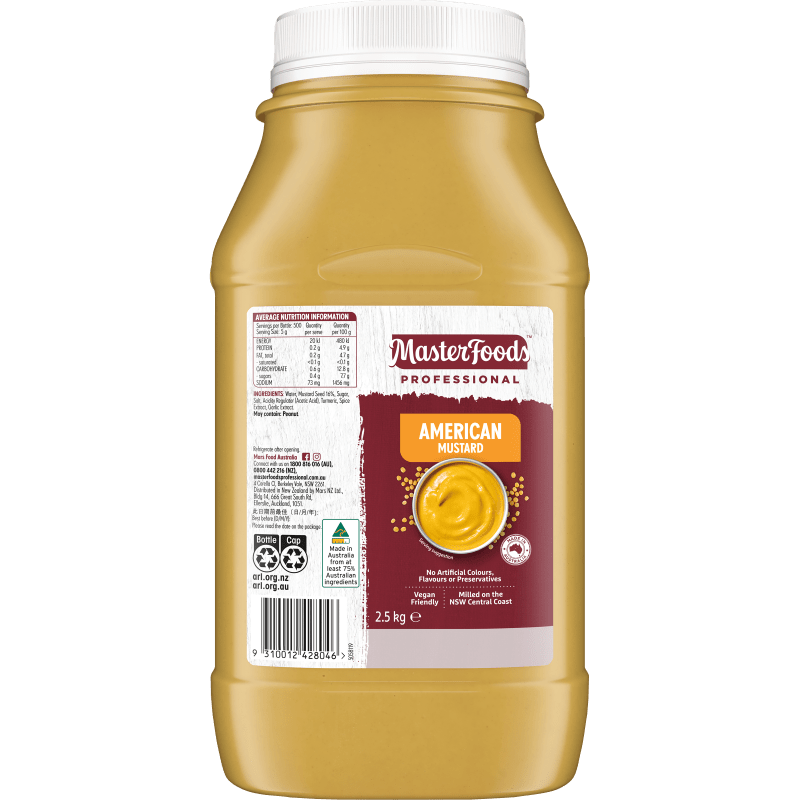 MasterFoods Professional American Mustard 2.5kg | Mars Foodservices