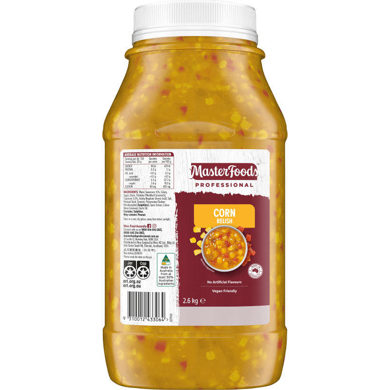 MasterFoods Professional Corn Relish 2.6kg | Mars Foodservices