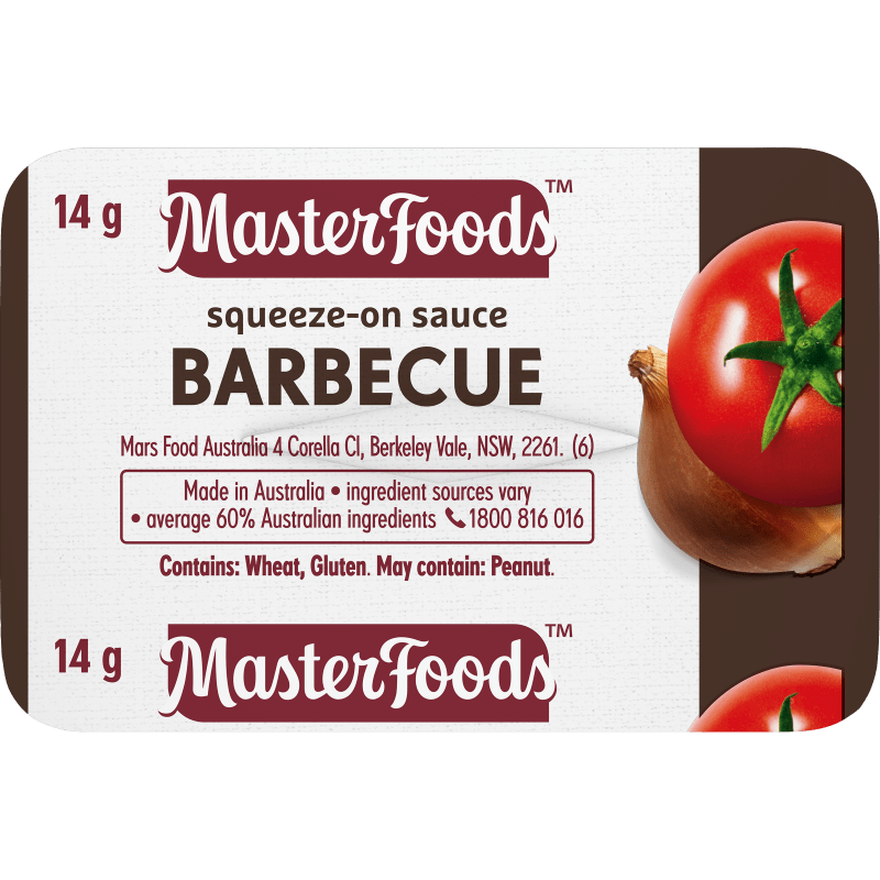 MasterFoods Portion Control Squeeze-On Barbecue Sauce 100x14g | Mars ...
