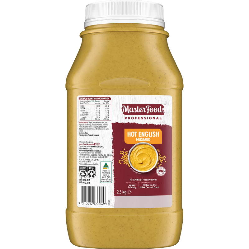 MasterFoods Professional Hot English Mustard 2.5kg | Mars Foodservices